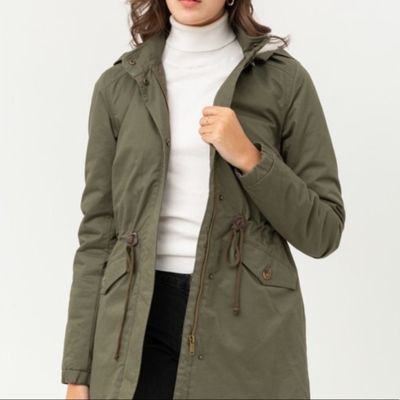 Jackets & Coats | Olive Green Hooded Parka Jacket | Poshmark